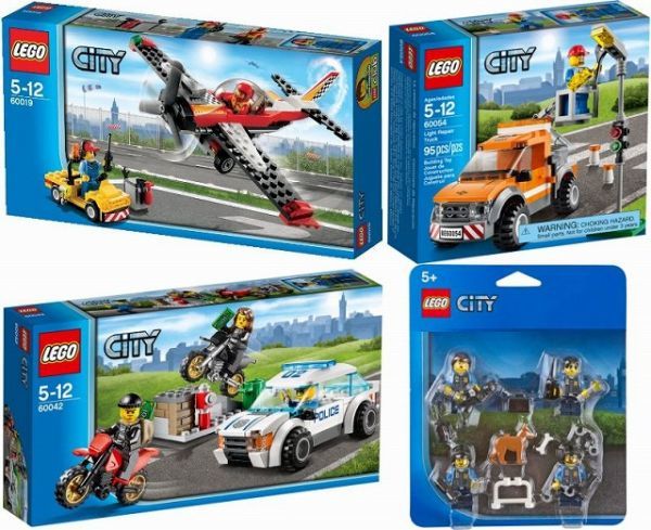 sF108 レゴ シティ 60019 スタントプレーン+60054 リフトカー+60042+850617 パーツ確認済み LEGO社純正品(街 ...