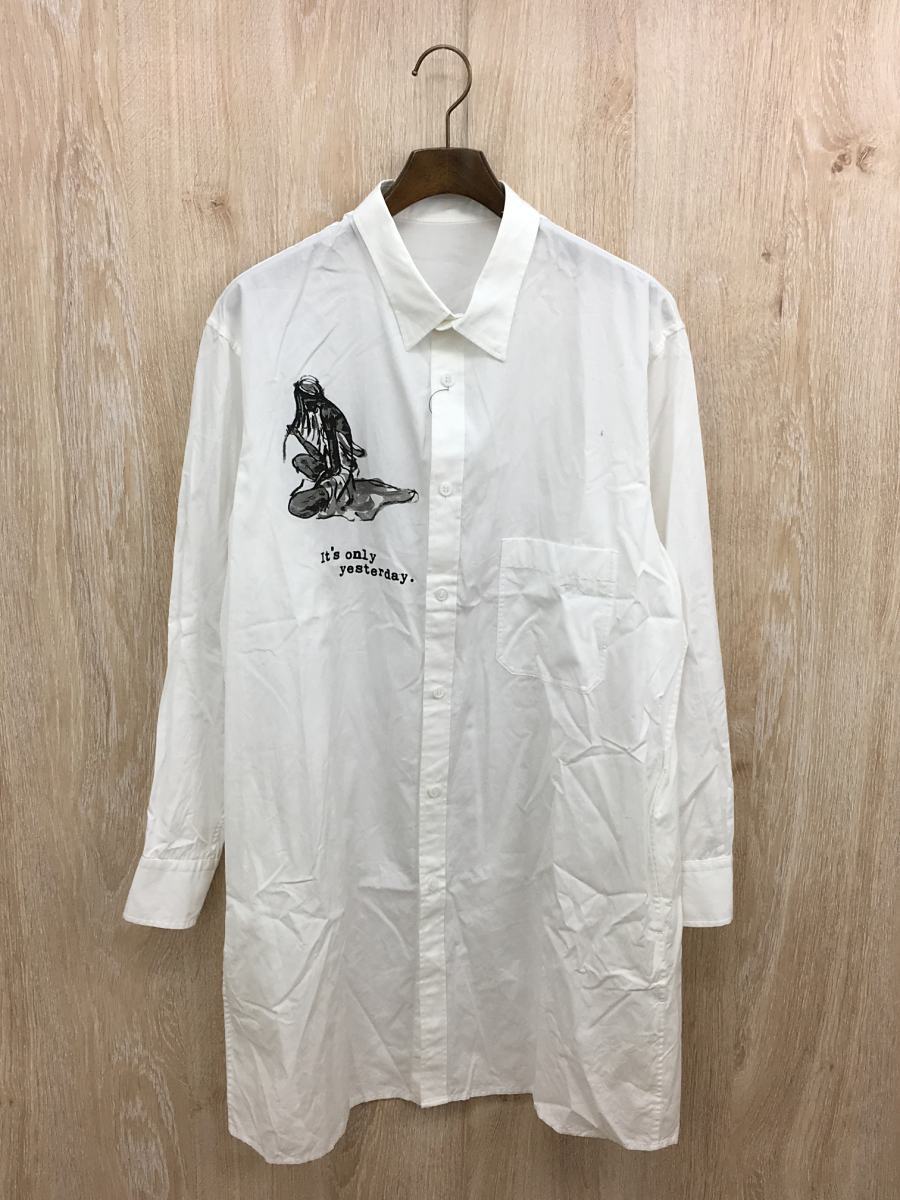 yohji yamamoto POUR HOMME 長袖シャツ/2/コットン/WHT/プリント/ロングシャツ HH-B76-035(Mサイズ)｜売買されたオークション情報、yahooの商品情報 ...