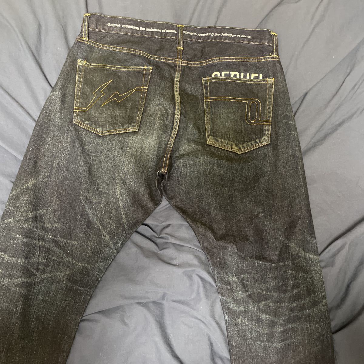 SEQUEL DENIM PANTS SQ-20AW-PT01 L サイズ ウォッシュ加工 fragment 藤原ヒロシ(ボトムス)｜売買され ...