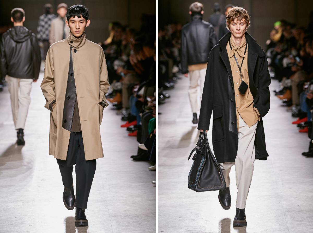 エルメス 超稀少44size 20-21AWの傑作 コレクション レザー ディティール コート Alexis HERMES 顧客 国内正規極 ...