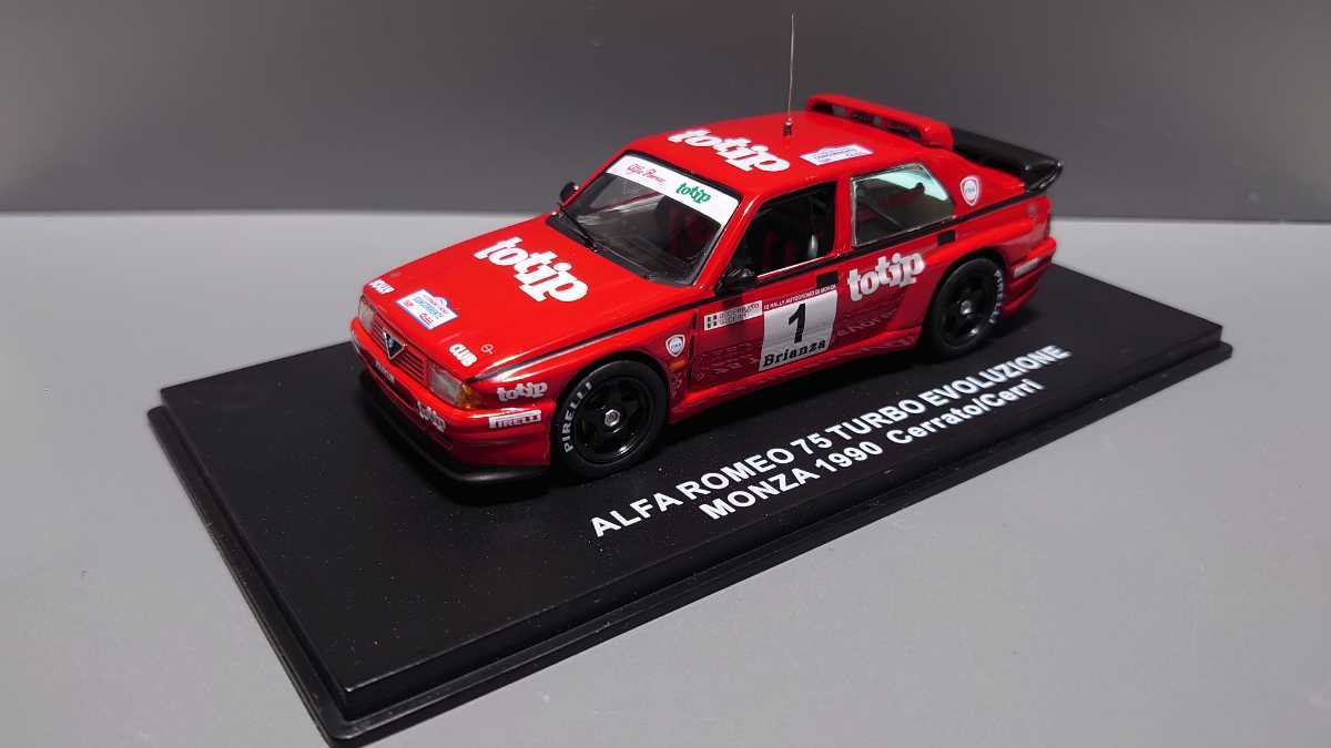 1/43 ALFA ROMEO 75 TURBO EVOLUZIONE MONZA 1990 アルファロメオ ターボ レア totip イタ車 ...