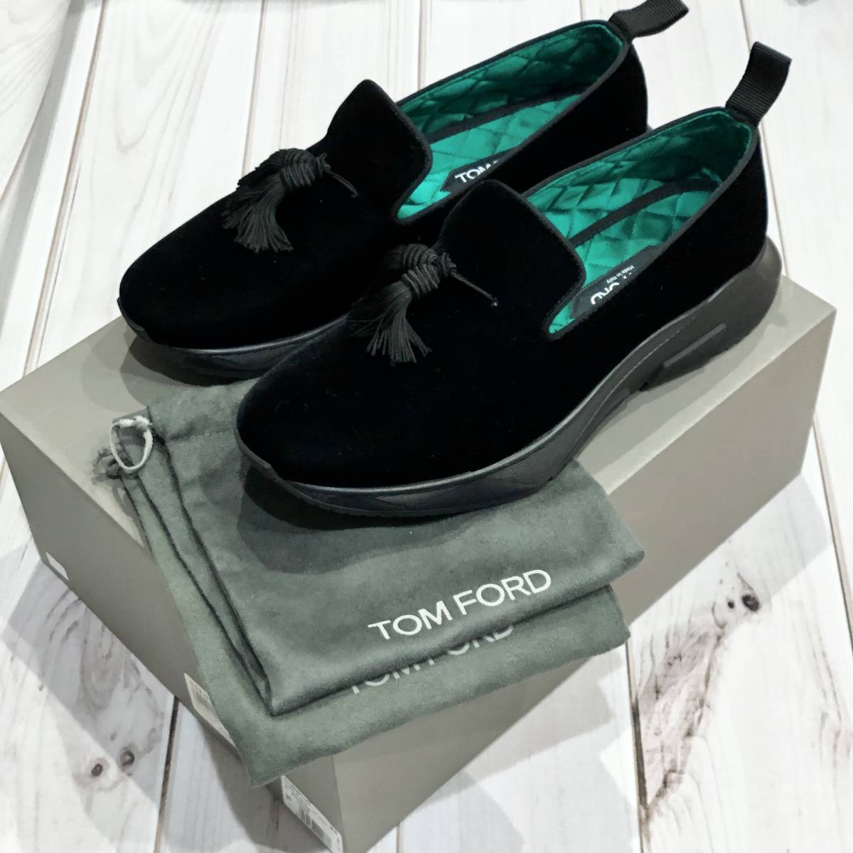 TOM FORD 18AW VELVET TURNER SNEAKERS 定価194 400円 タッセルローファー ハイブリッド スニーカー ...