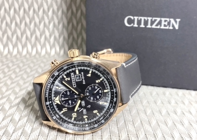 シチズン CITIZEN 正規品 腕時計 エコ ドライブ eco-drive 電池交換不要 クロノグラフ メンズ レザーベルト ブラック ...