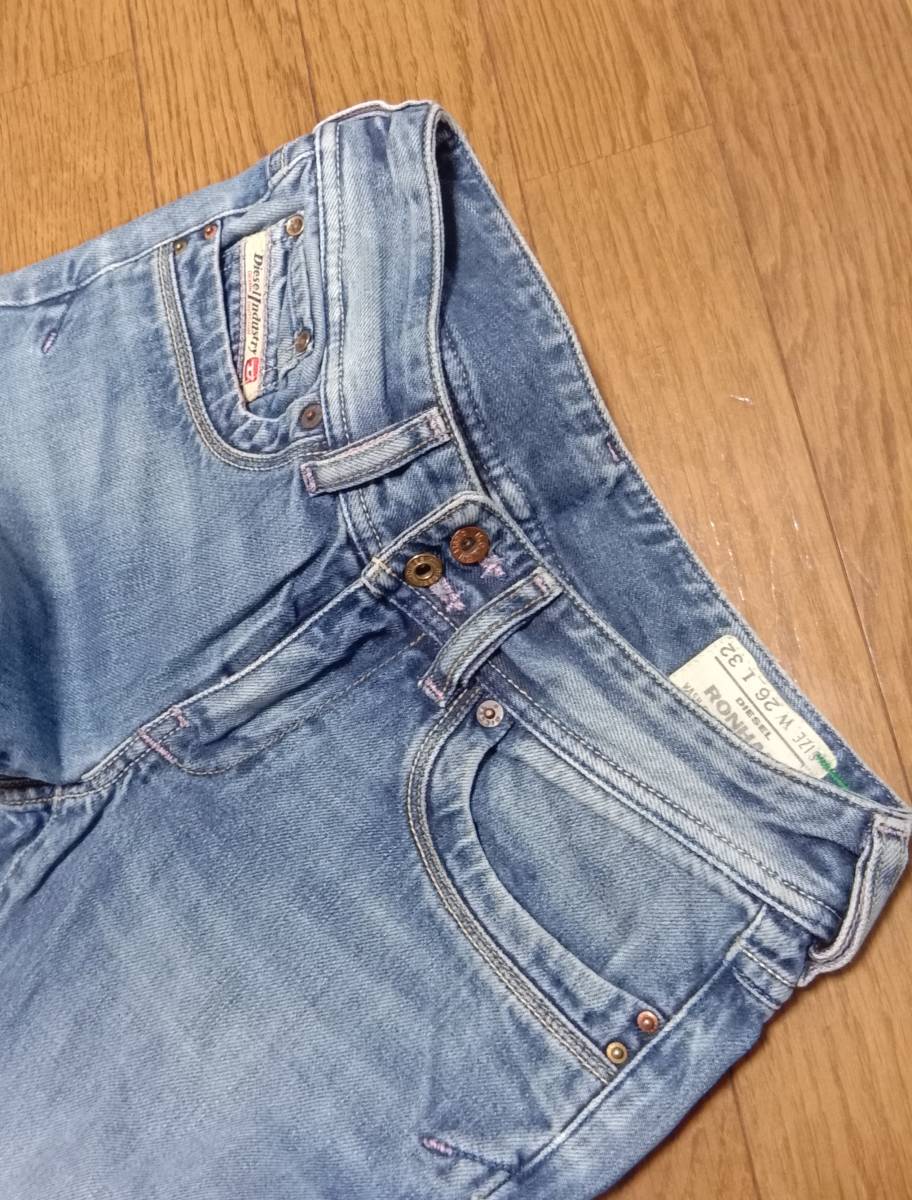 ronhar diesel ディーゼル ジーンズ レディース イタリア製 オシャレピンキーソーイング ダメージデザイン w26 パンツ べ9 ...