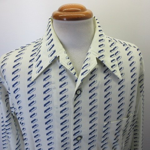 70s オールド 昭和レトロ 柄シャツ 長袖 青 ML GINREI メンズ JAPAN古着 b894(Lサイズ)｜売買されたオークション情報、yahooの商品情報をアーカイブ公開 ...
