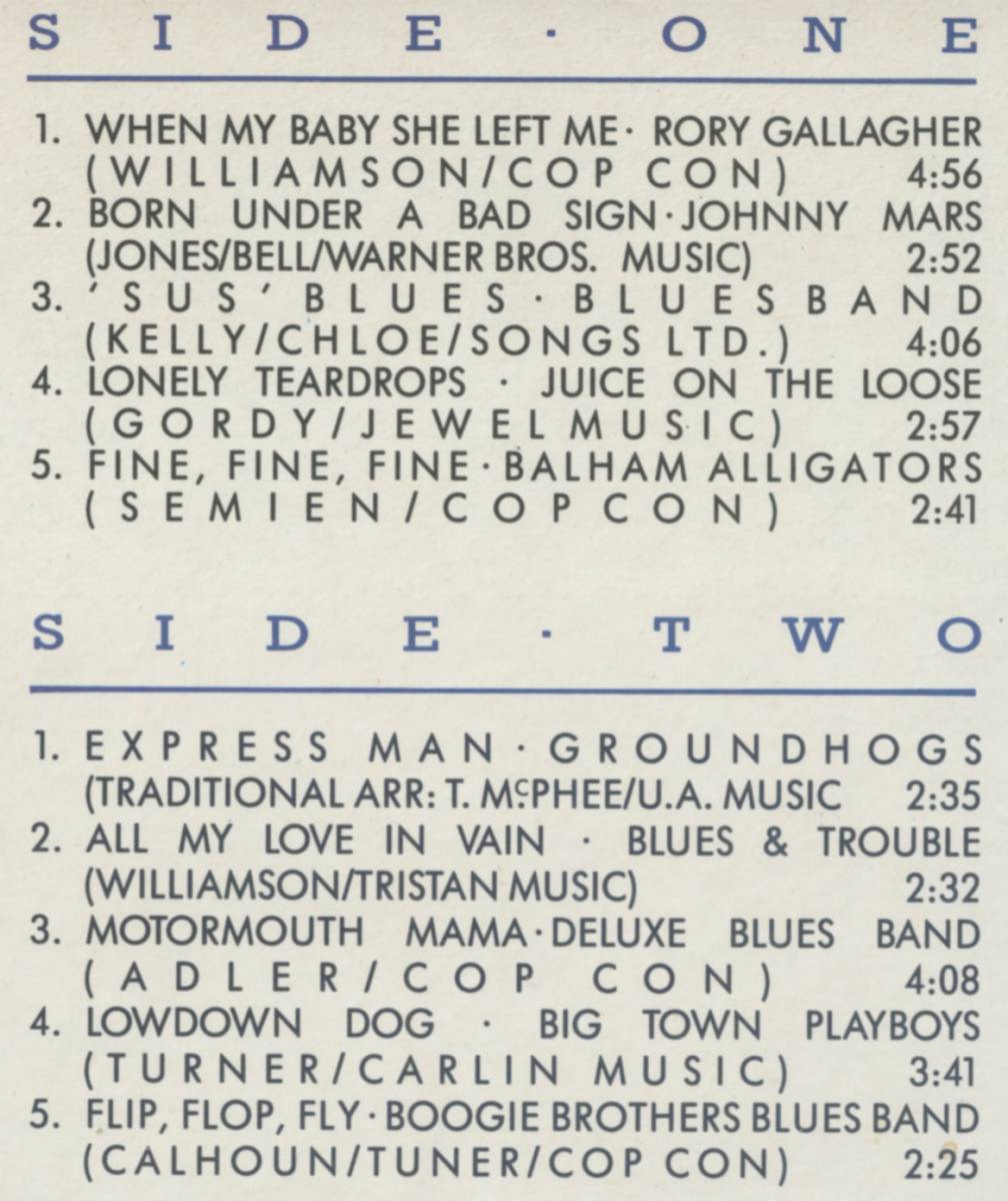 BLUES LP：BLUES ON 2／V.A. Rory Gallagher Deluxe Blues Band Balham ...