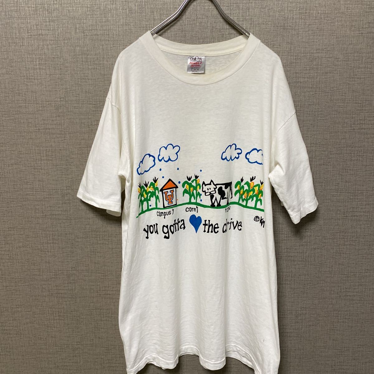 90s オニータ oneita ビンテージ ヴィンテージ USA 古着 Tシャツ tee アート art イラスト ペイント アメリカ 動物 ...