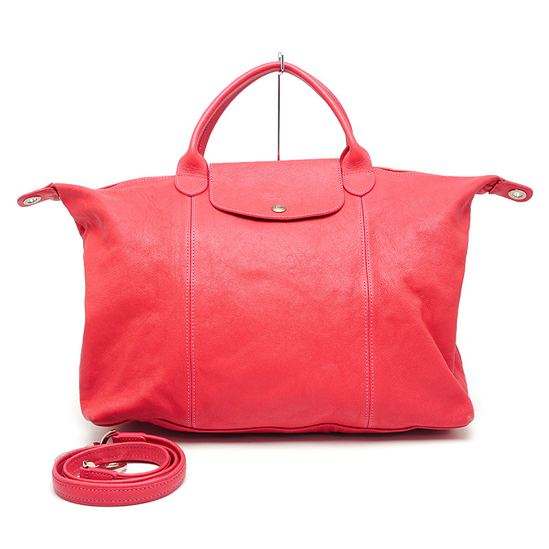 ロンシャン LONGCHAMP ル プリアージュ キュイールL 2WAYハンドバッグ レザーピンク系 肩掛け A4サイズ対応(ロンシャン)｜売買されたオークション情報、yahooの商品情報を ...