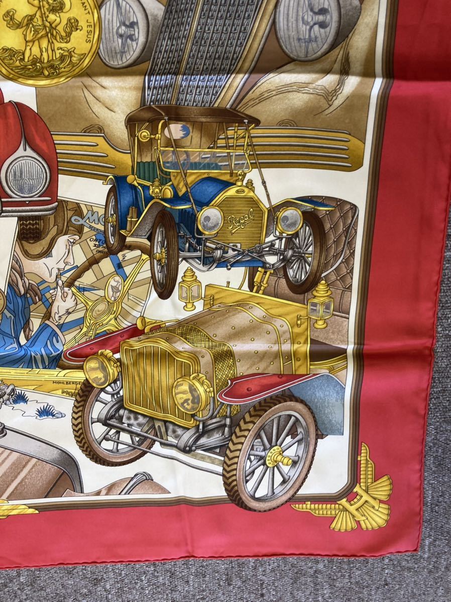エルメス HERMES カレ 90 auto mobile オートモービル 自動車 CAR スカーフ シルク レッド マルチカラー レディース 約89×86cm 大判(スカーフ)｜売買された ...