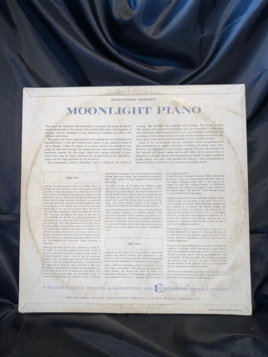 MOONLIGHT PIANO / mood music for LISTENING AND RELAXATION LP READER'S ...