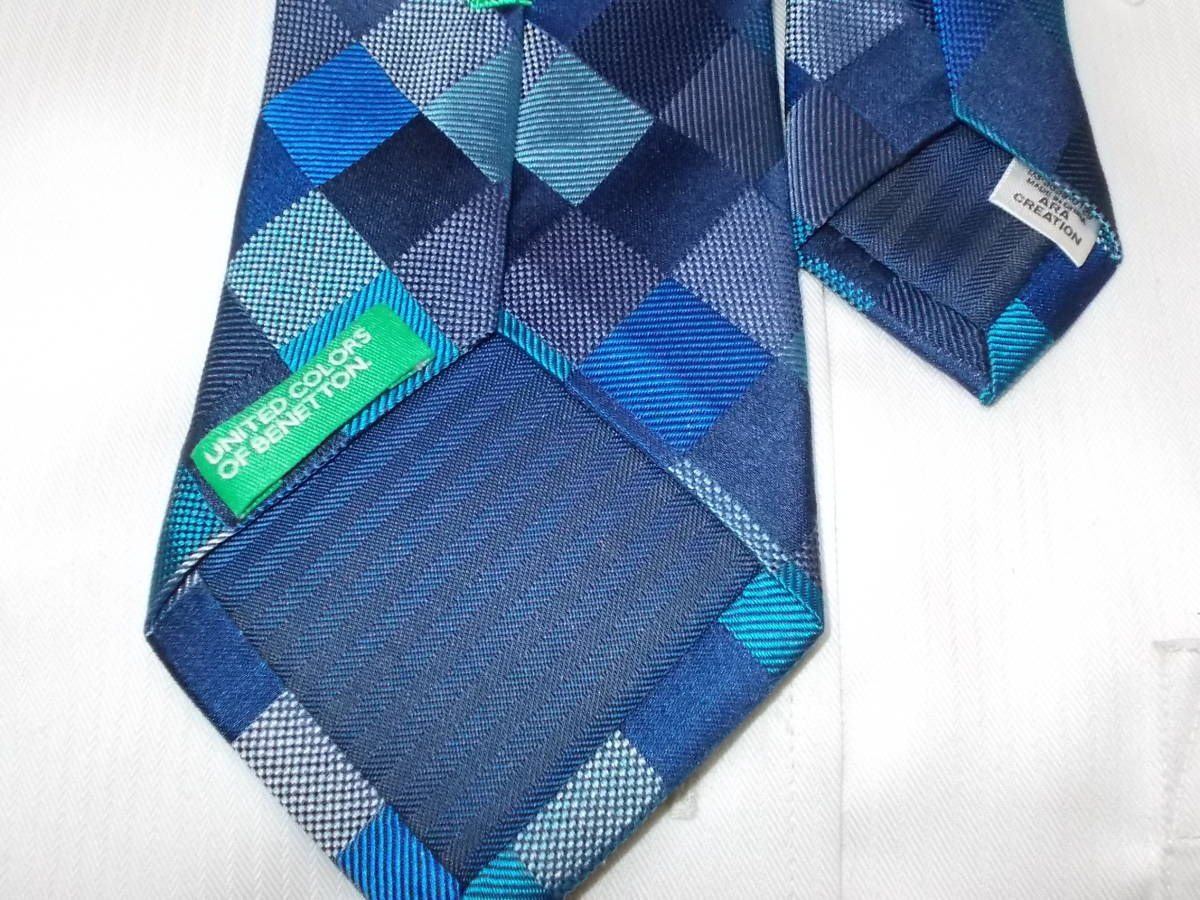 a44 UNITED COLORS OF BENETTONネクタイ シルク100％アラ商事アーガイル柄ベネトンネクタイ4F(ネクタイ)｜売買さ ...