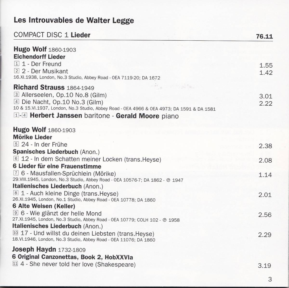 稀少盤 ウォルター レッグ秘蔵録音集成 Les Introuvables de Walter Legge EMI創業100年記念 限定発売 ...