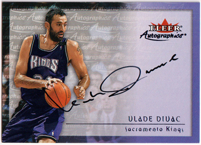 Vlade Divac NBA 2000-2001 FLEER Autographics sign 直筆サインカード(Fleer、Sky ...