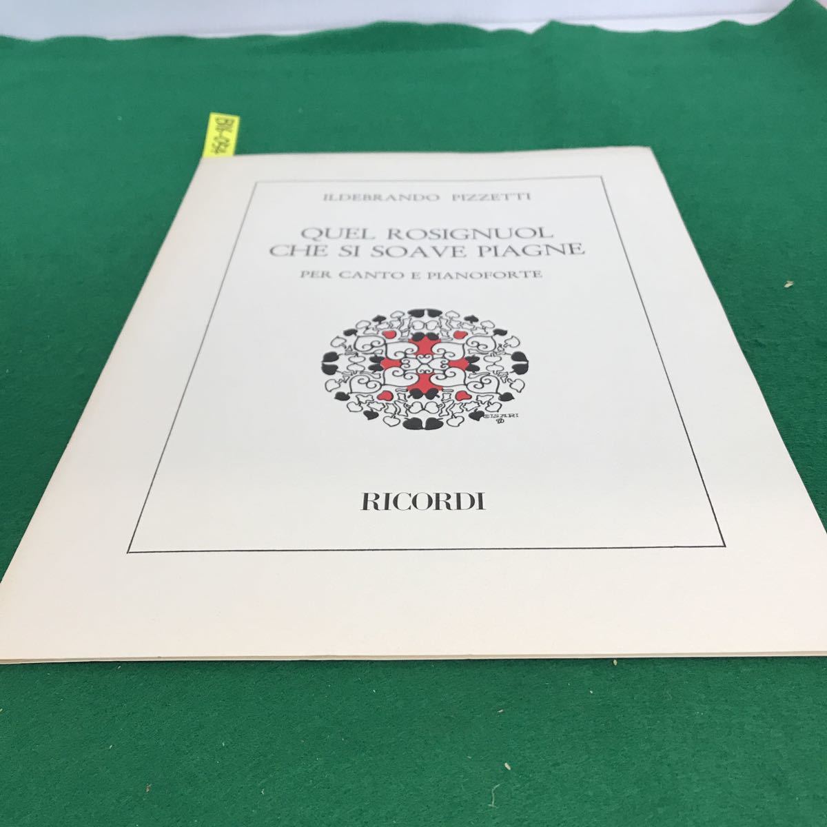B16-054 ILDEBRANDO PIZZETTI QUEL ROSIGNUOL CHE SI SOAVE PIAGNE PER ...