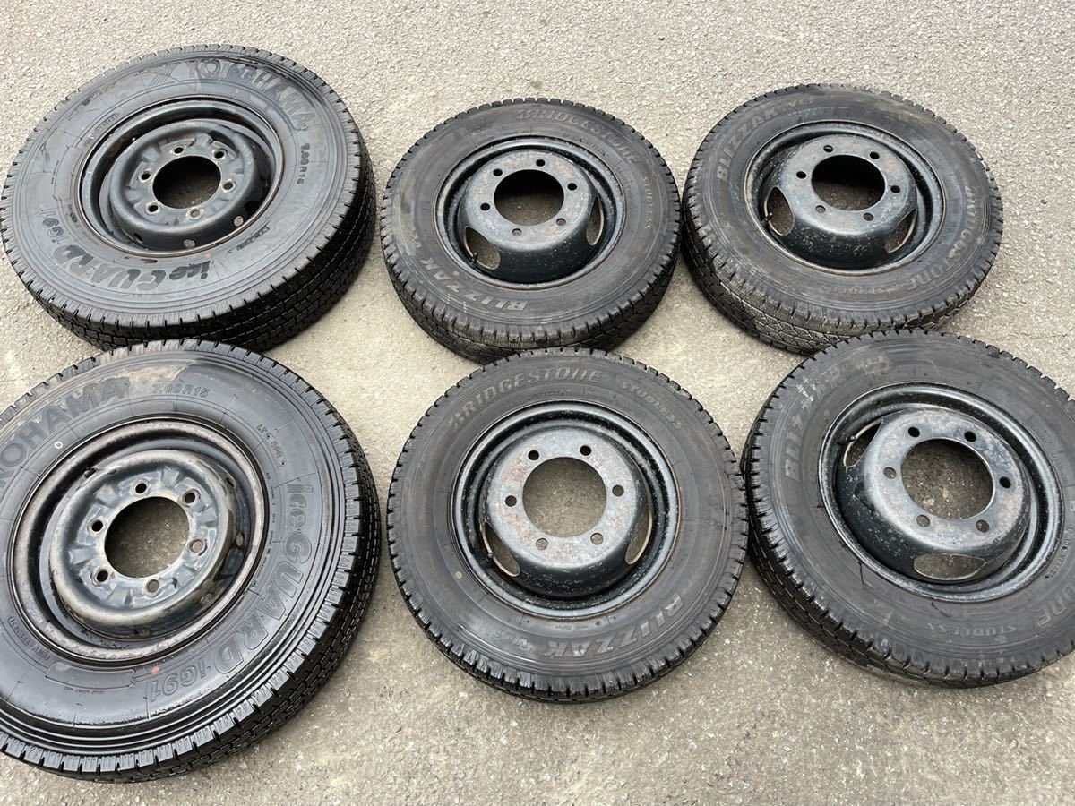 7.00R15 LT 8PR 2本 15x5.5J 6H PCD180 ハブ径約140 2021年 IG91 スタッドレス 4本 BS VL1 ...