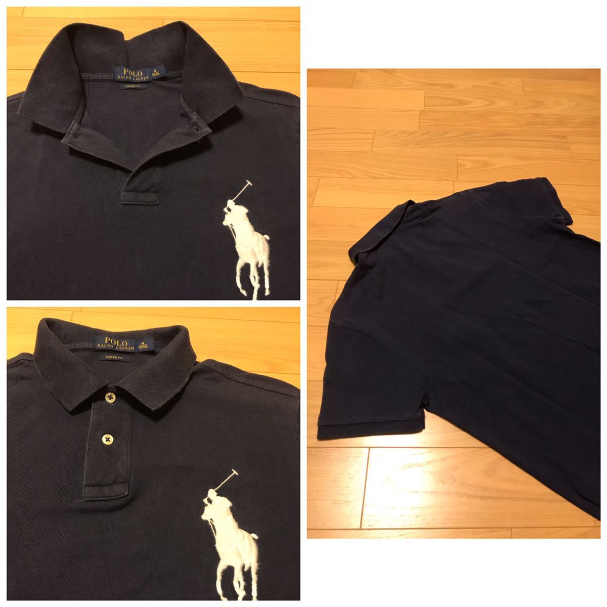 Polo Ralph Lauren／ラルフローレン CUSTOM FIT メンズサイズM.175/96A 半袖鹿の子ポロシャツ 白BIGポニー ...