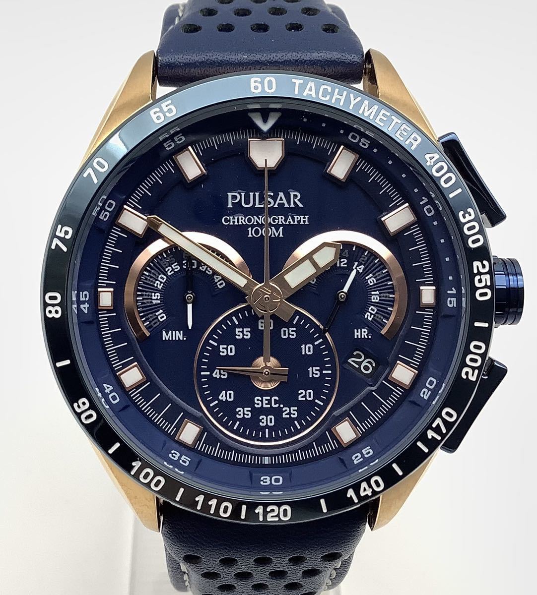 ① SEIKO セイコー PULSAR パルサー VK63-X001 CHRONOGRAPH クロノグラフ 100M 世界ラリー選手権記念 ...