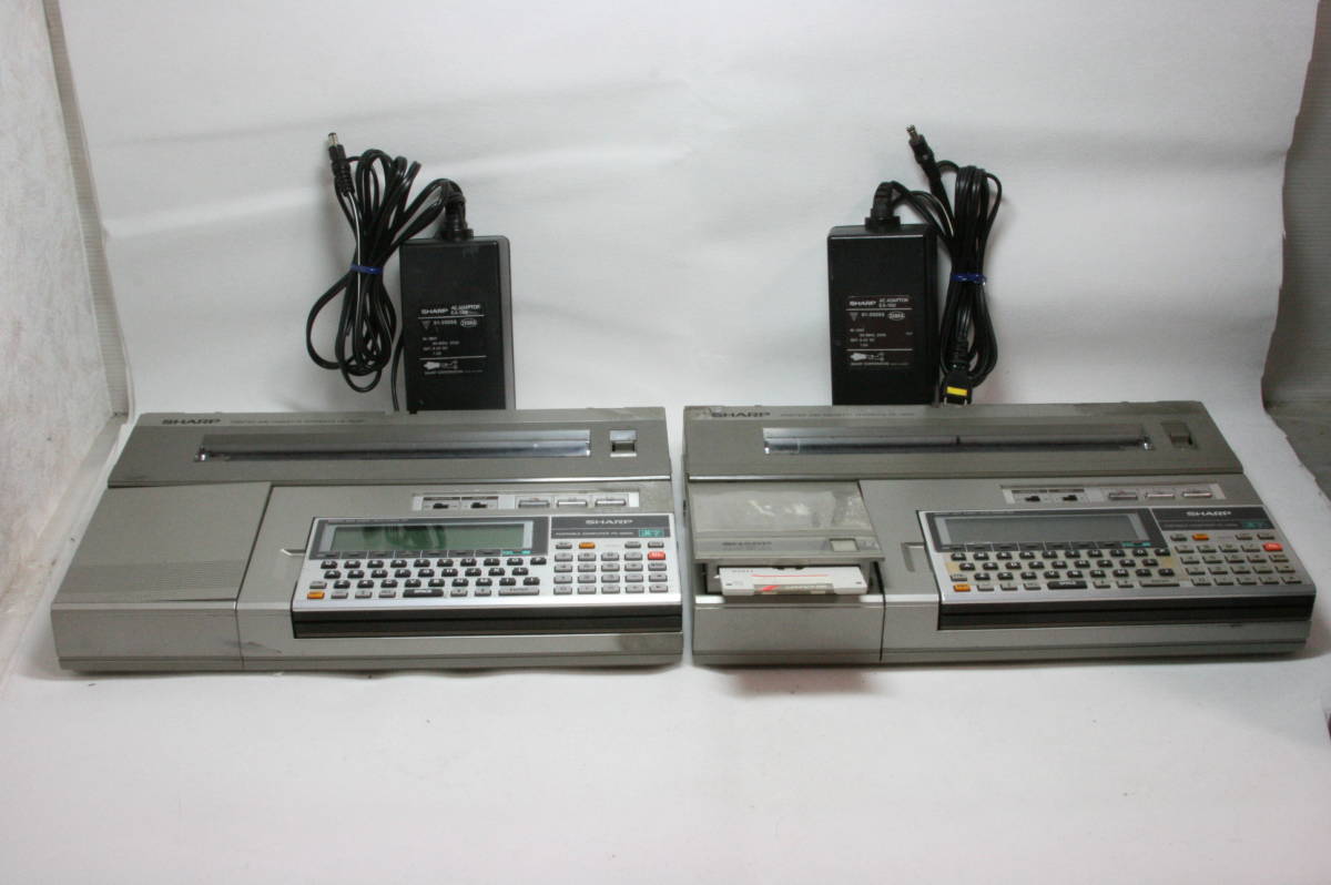 動作未確認 SHARP PC-1600K 2台 CE-1600F 1台 CE-1600P 2台 ACアダプタ2台 ジャンク扱い 2i18 ...