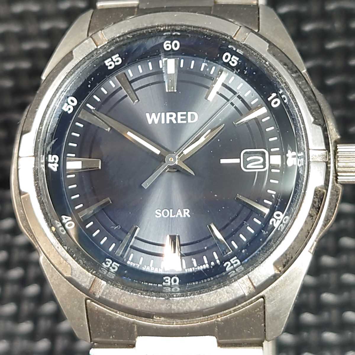 SEIKO WIRED SOLAR V157-0AX0 セイコー ワイアード ソーラー デイト メンズ 腕時計(ワイアード)｜売買された ...