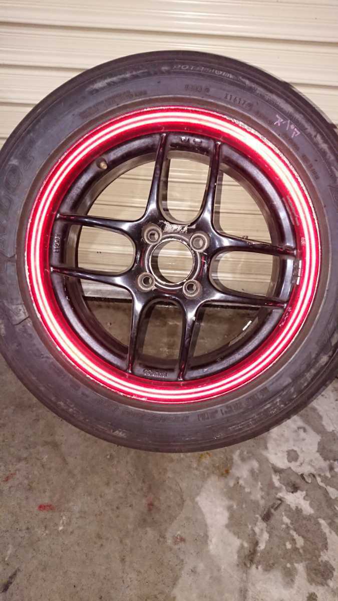ENKEI CPS 15×7J+32 PCD100 DUNLOP DIREZZA 95R 185/60R15 21年20週製造 3-4分山 2 ...