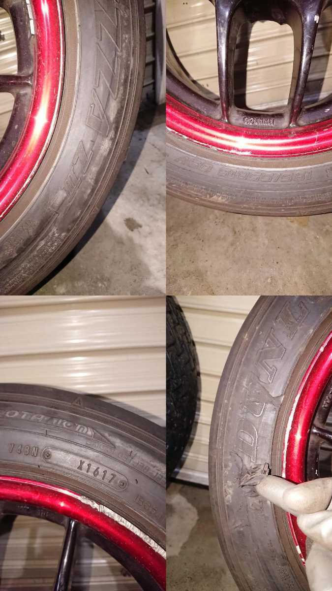 ENKEI CPS 15×7J+32 PCD100 DUNLOP DIREZZA 95R 185/60R15 21年20週製造 3-4分山 2 ...