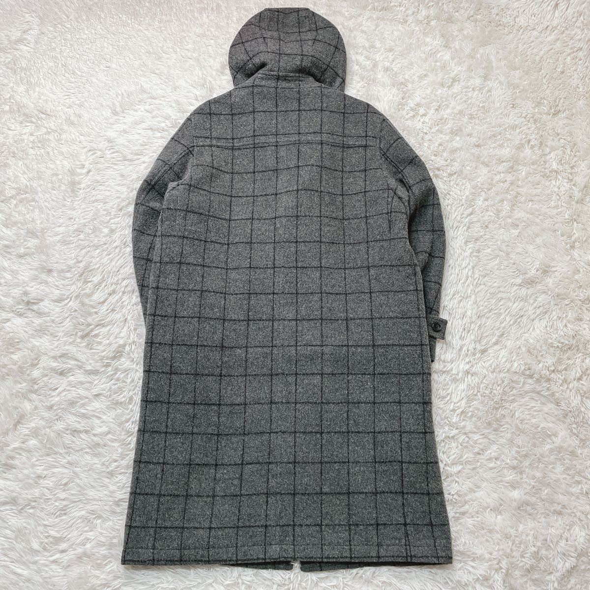 18 大人のおしゃれ PaulSmith LONDON フーデットコート ロング丈 チェック柄 アルパカ46% グレー Mサイズ ポールスミス(Mサイズ)｜売買されたオークション情報 ...