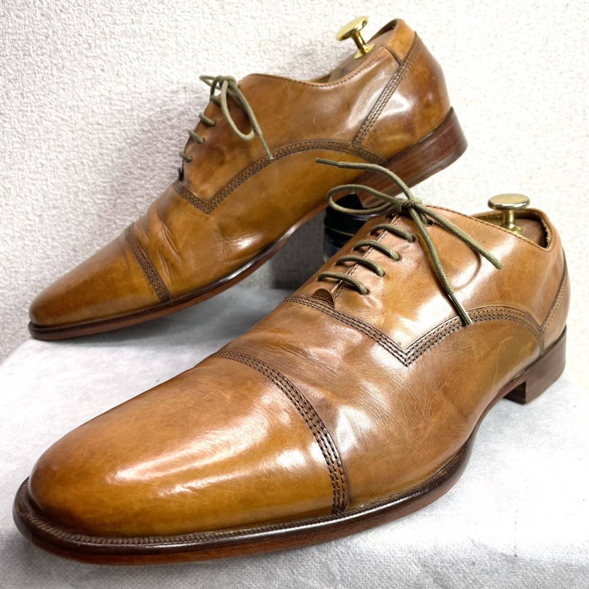 COLEHAAN コールハーン ストレートチップ ビジネスシューズ レザー 革靴 101/2M 28.5cm ライトブラウン 茶 ＊ M