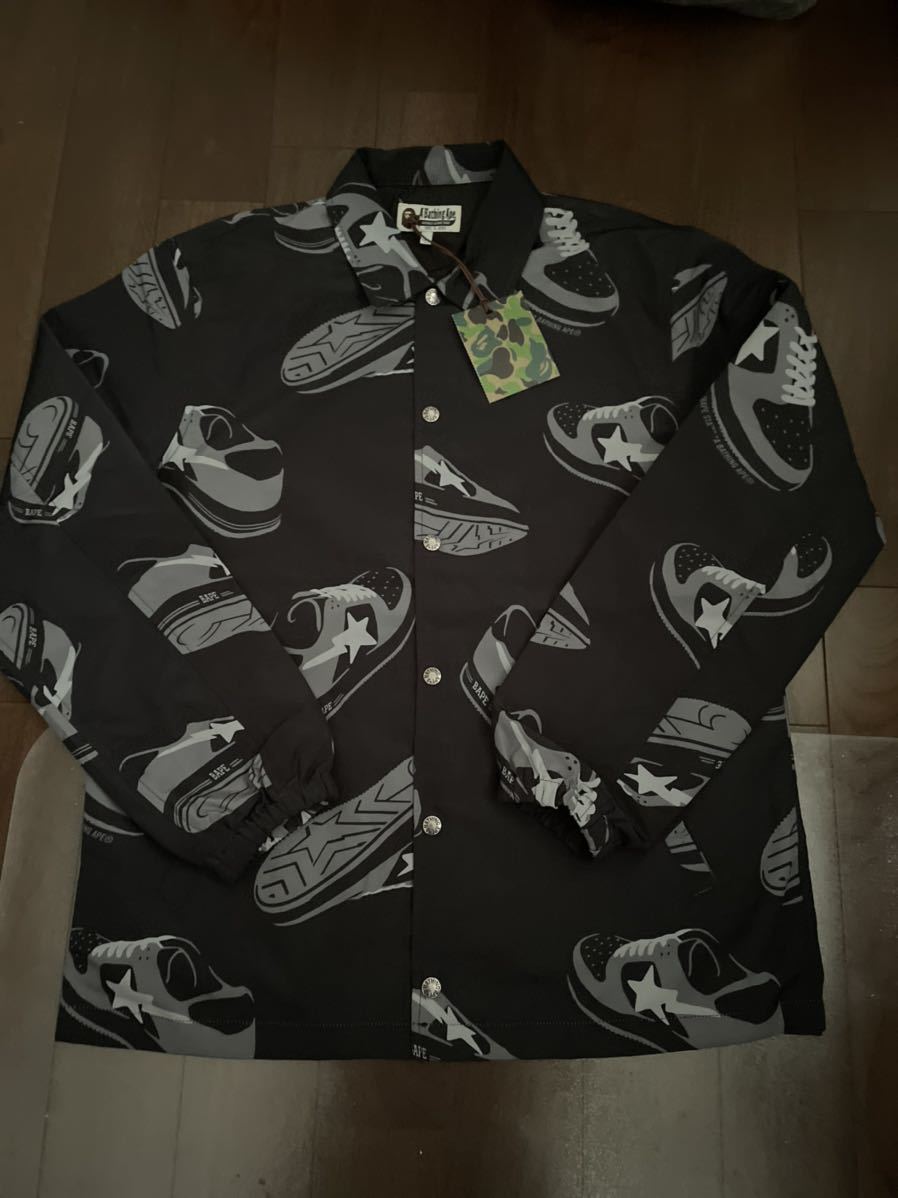 A BATHING APE BAPE マイロ BAPESTA コーチジャケット Lサイズ アベイシングエイプ KAWS シャーク スター 限定 ...