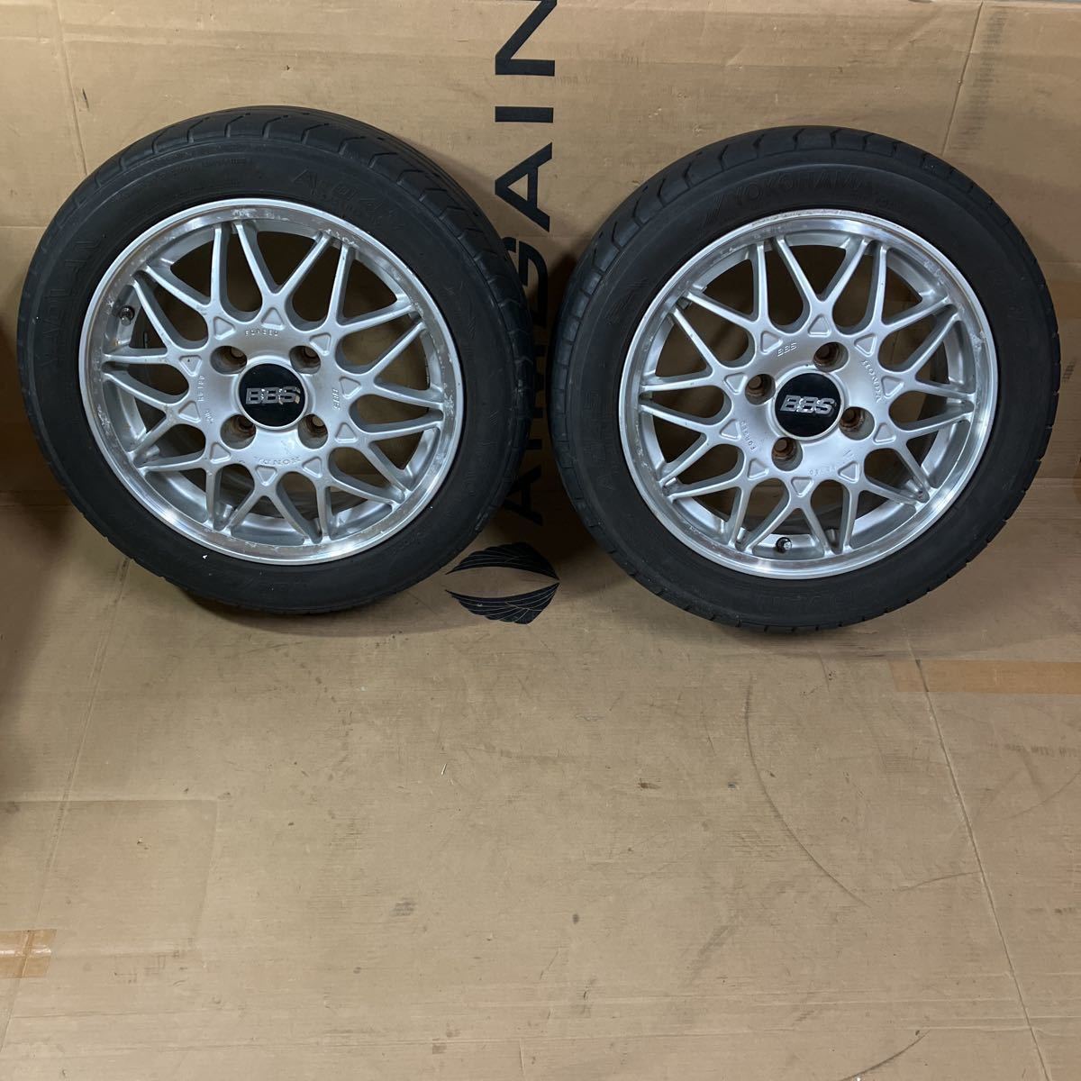 BBS RG180 15×6J+55 114.3 4H 鍛造 当時物 FORGED 185/55 A-043ヨコハマタイヤ付 2本 絶版 ...