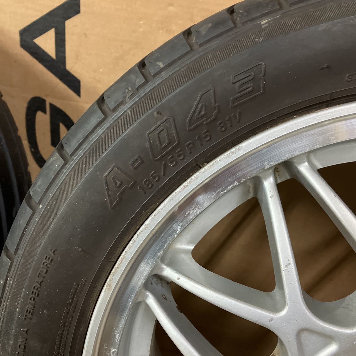 BBS RG180 15×6J+55 114.3 4H 鍛造 当時物 FORGED 185/55 A-043ヨコハマタイヤ付 2本 絶版 ...