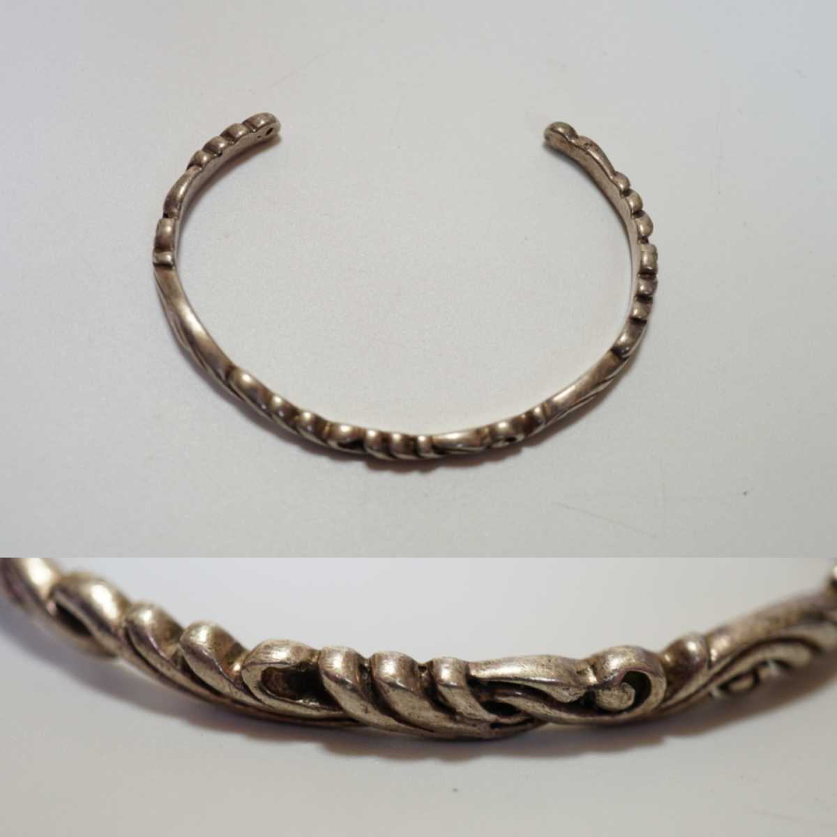 438 海外製 シルバー バングル 腕輪 ヴィンテージ アクセサリー 925刻印 ビンテージ アンティーク 装飾品 ブレスレット SILVER(シルバー)｜売買されたオークション情報 ...