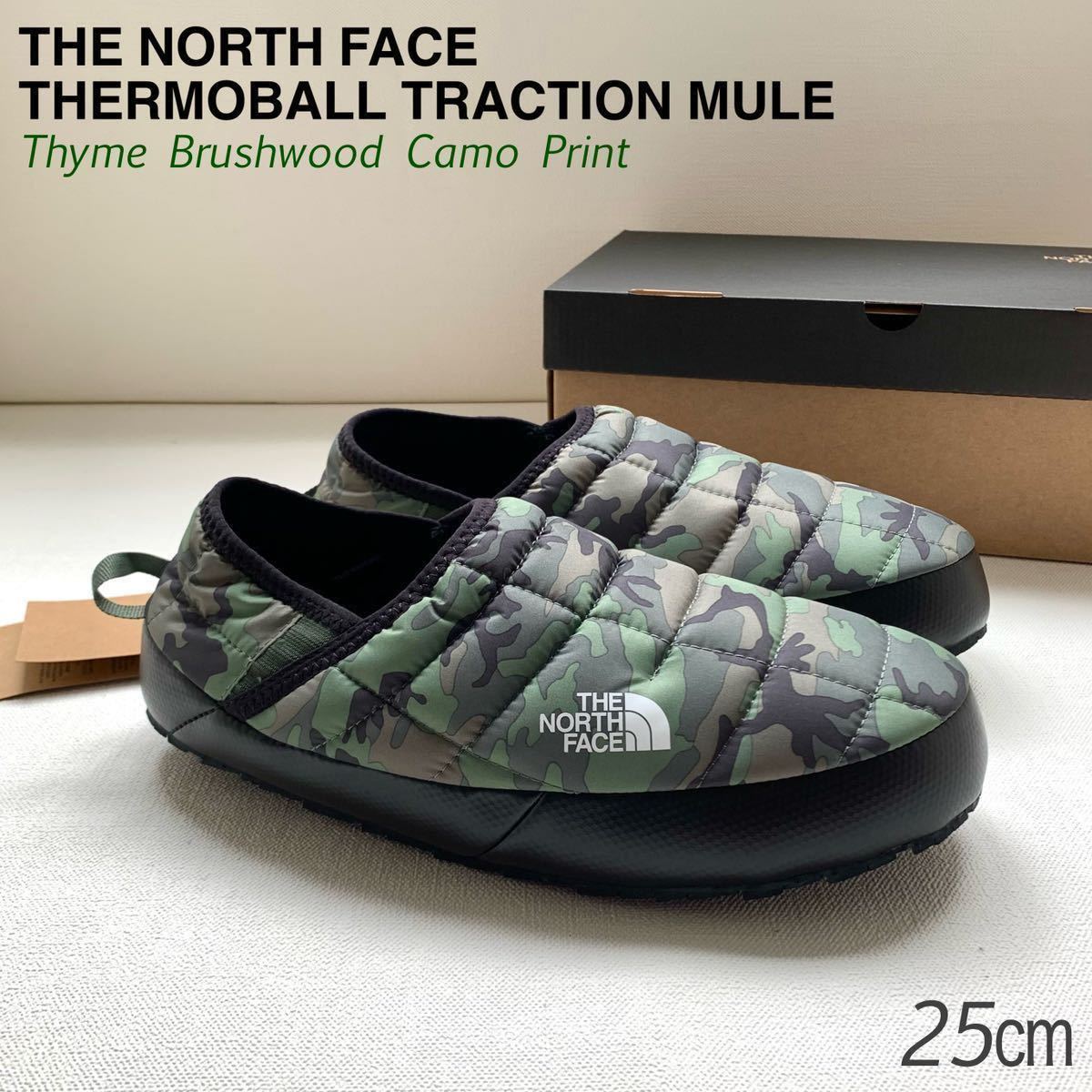 ノースフェイス Themoboll Tractin Mule サーモボール トラクション ミュール 25㎝ メンズ カモフラ スリッポン ...