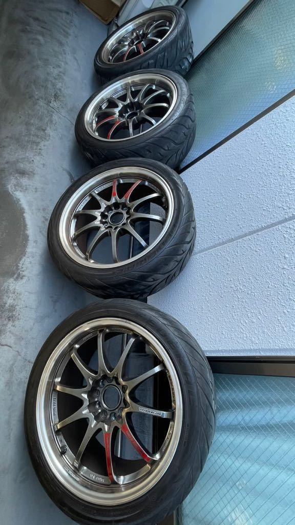 RAYS CE28N 18インチPCD114.3 9J+35 8J+44 計4本 タイヤホイール FEDERAL 595RS-RR溝有 手渡し ...