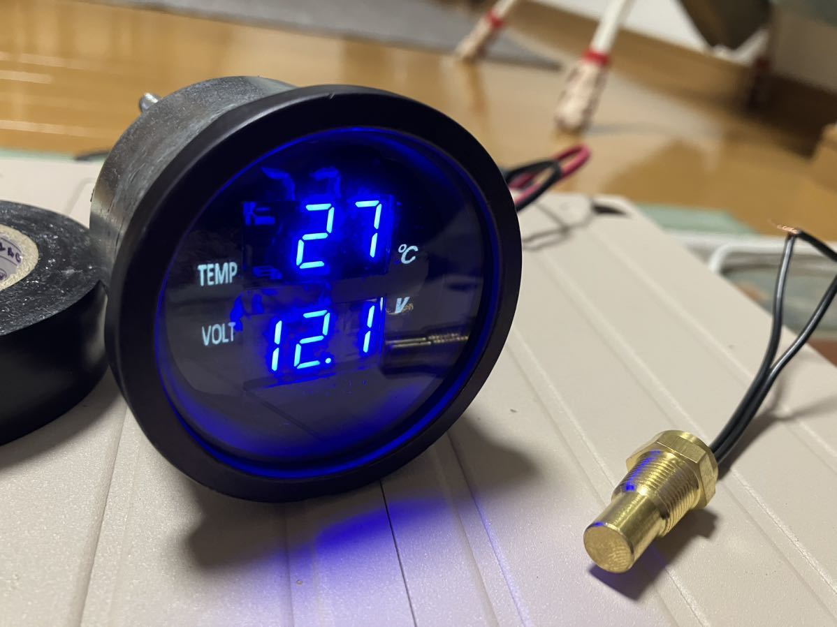 RGV250γ VJ21VJ22 GSX-R400R GK76 他用純正改ワンオフオリジナルデジタル水温&電圧計 ポン付けkit GSX ...