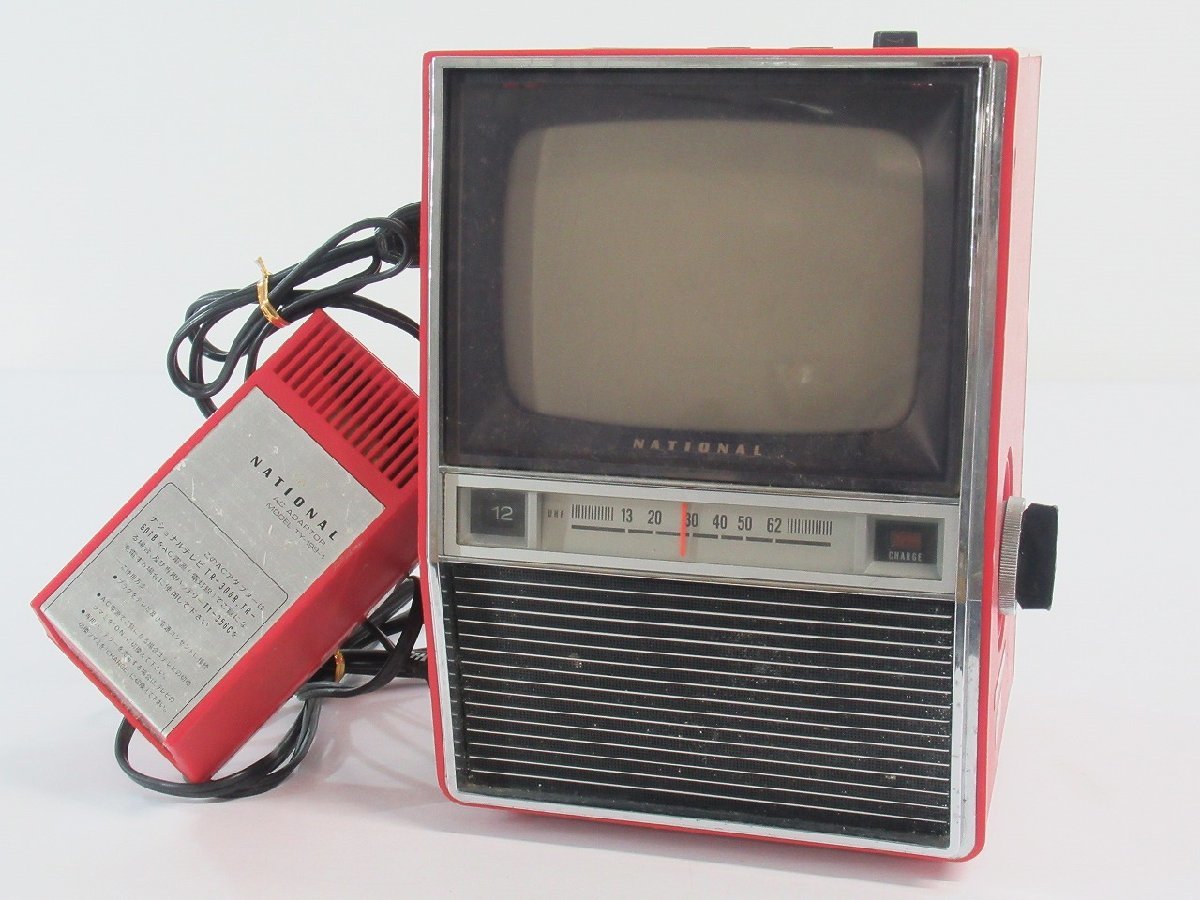 K908 通電可 National ナショナル 小型テレビ TRANSISTOR TV TR-601B SOLID STATE IC ポップ ...