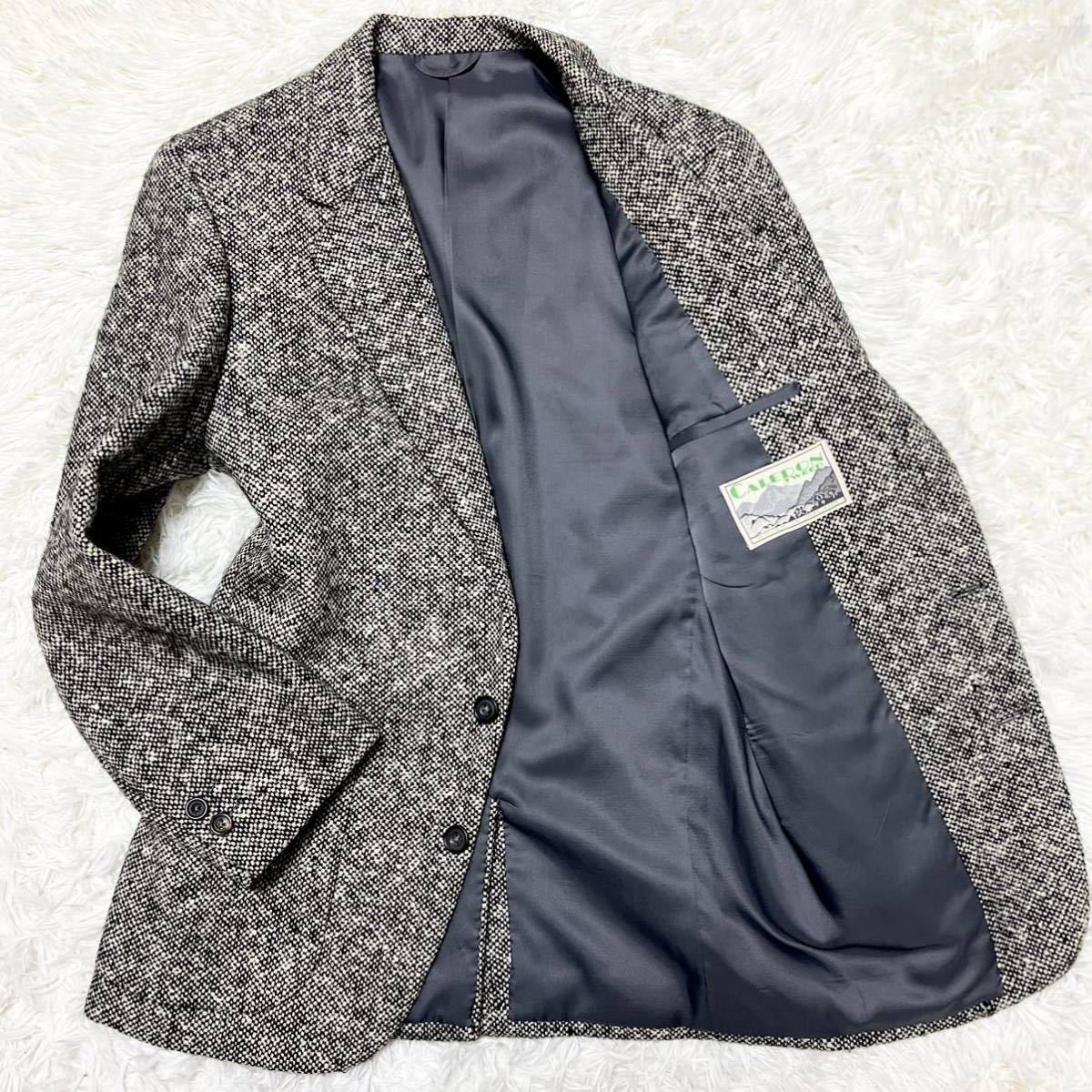 美麗品 Mサイズ位 BEAMS×CALEDON TWEED 幻の逸品 ビームス×カレドンツイード アイリッシュツイード ジャケット グレー ...