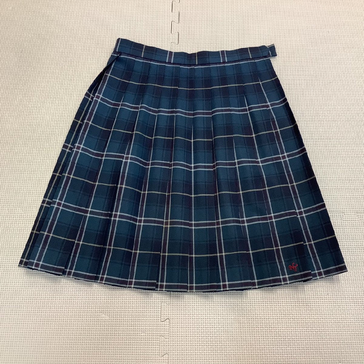 Y I945 福島県 二本松工業高校 スカート 1点 /指定品/W66/丈51/20本/hiromochi nakano/緑系/チェック柄 ...