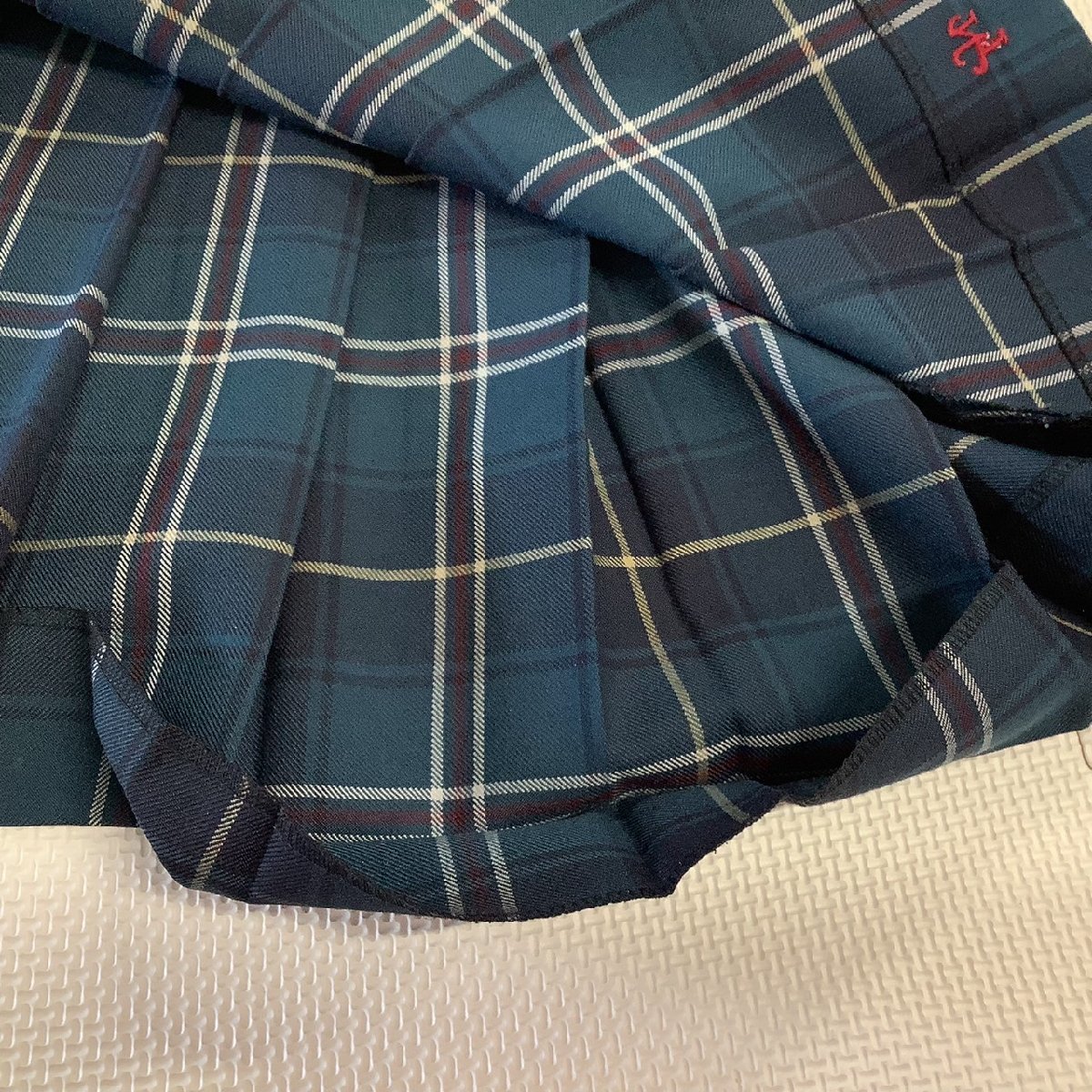 Y I945 福島県 二本松工業高校 スカート 1点 /指定品/W66/丈51/20本/hiromochi nakano/緑系/チェック柄 ...