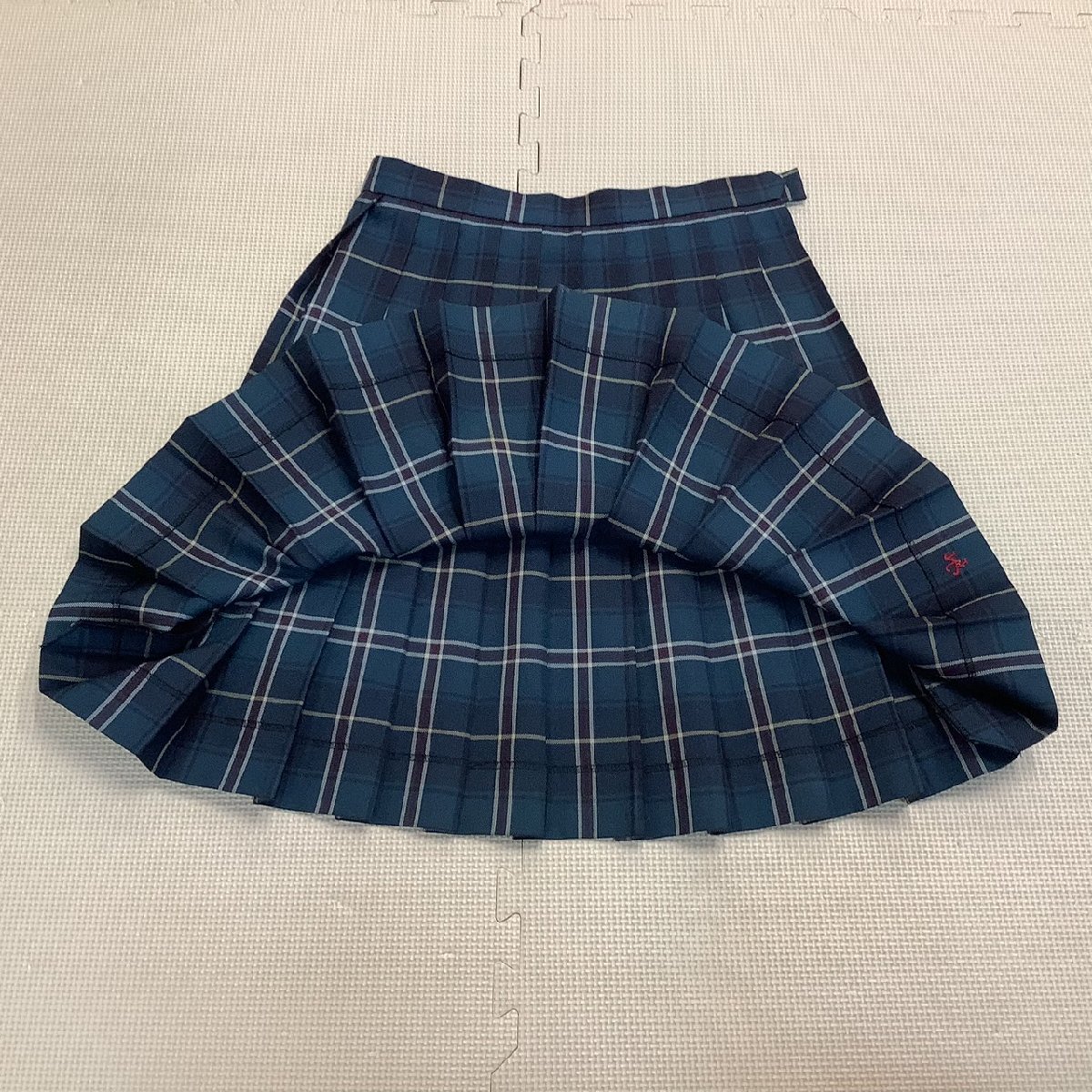 Y I945 福島県 二本松工業高校 スカート 1点 /指定品/W66/丈51/20本/hiromochi nakano/緑系/チェック柄 ...