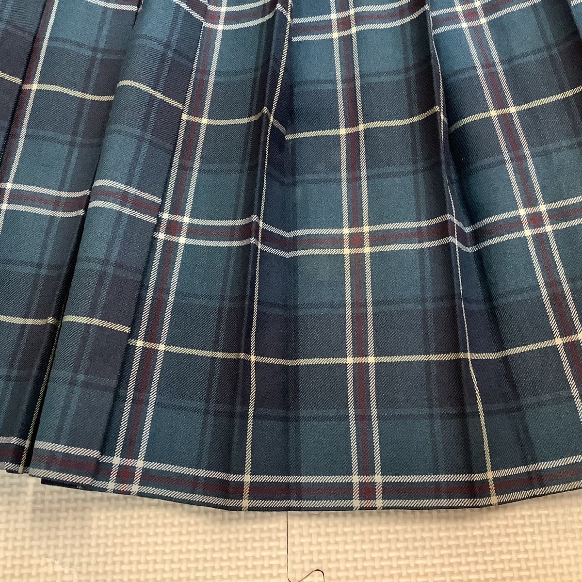 Y I945 福島県 二本松工業高校 スカート 1点 /指定品/W66/丈51/20本/hiromochi nakano/緑系/チェック柄 ...