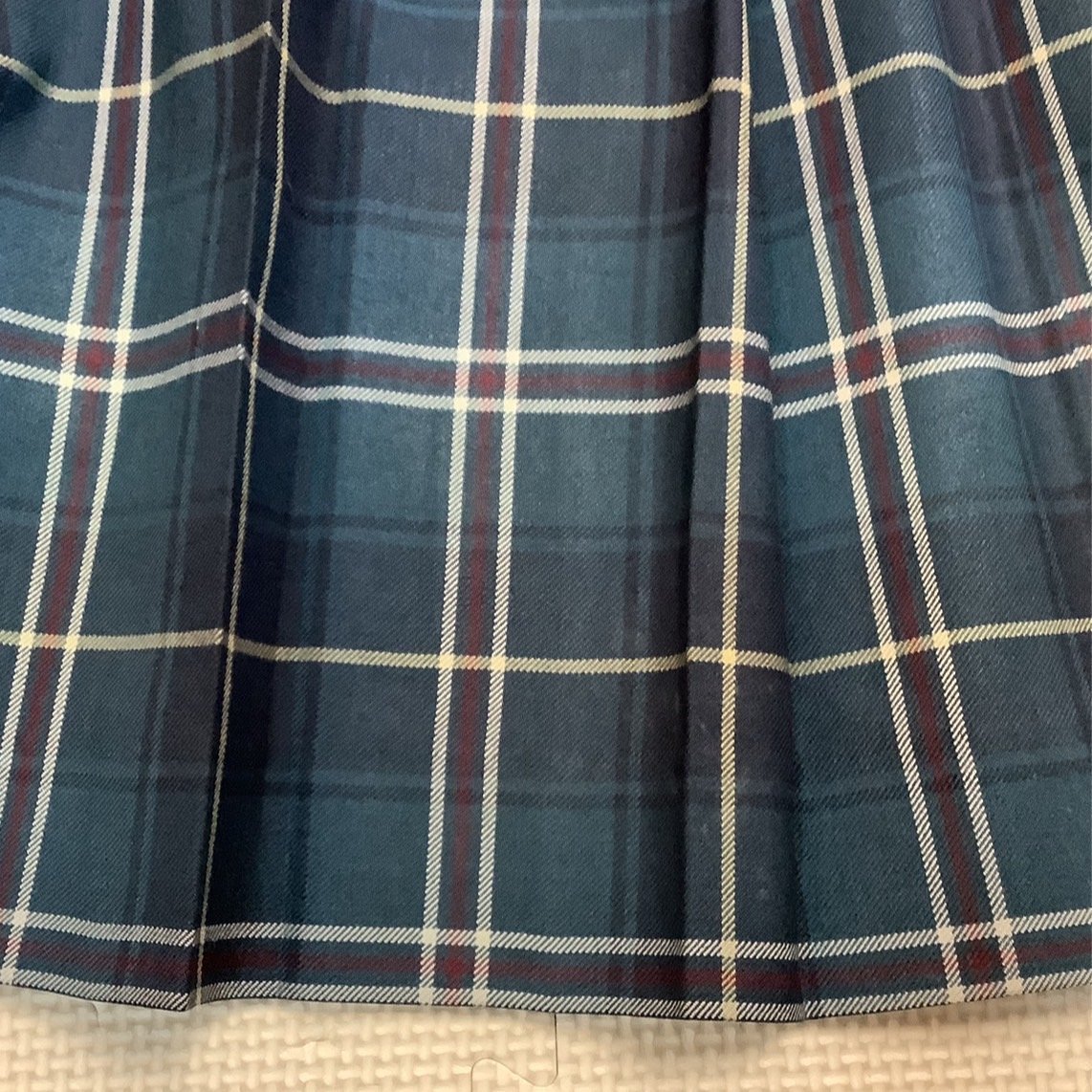 Y I945 福島県 二本松工業高校 スカート 1点 /指定品/W66/丈51/20本/hiromochi nakano/緑系/チェック柄 ...