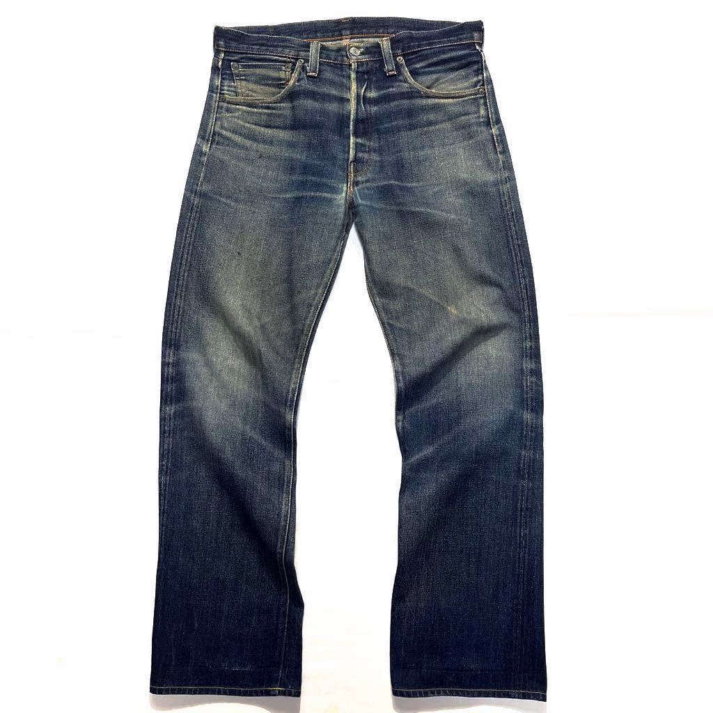 ヒゲ美色 LEVIS 501XX 片面 復刻 W33 ビンテージ リーバイス 501XX 47501 革パッチ レプリカ ヒゲ ハチノス セルビッチ LVC 鬼ヒゲ 日本製(W33)｜売買され ...