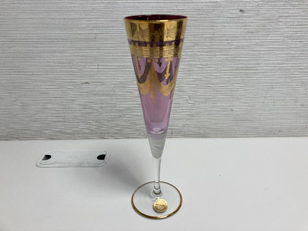 30-4350 品 Eurodec Venetian glass MADE IN ITALY ベネチアングラス 4客 青色グラスのみ劣化による ...