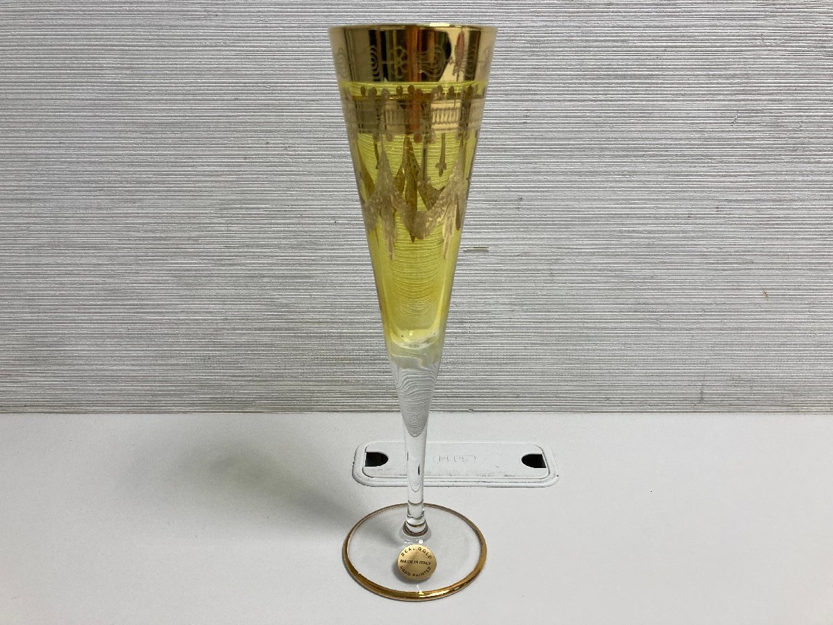 30-4350 品 Eurodec Venetian glass MADE IN ITALY ベネチアングラス 4客 青色グラスのみ劣化による ...