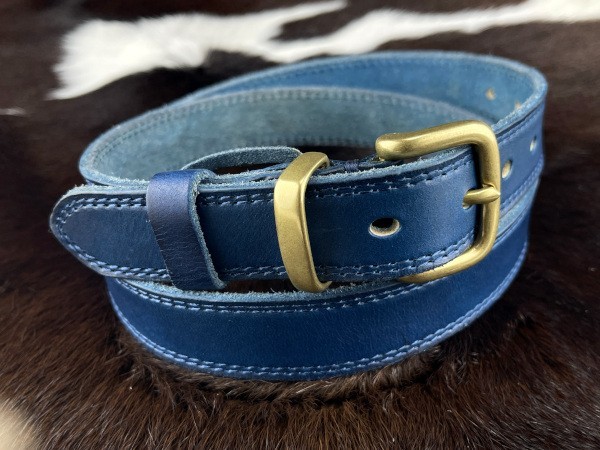 skystore CB-777A 本革 ブルー 肉厚 真鍮 Brass バックル レザーベルト カジュアル ミディアム幅(その他)｜売買されたオークション情報、yahooの商品情報をアーカイブ ...