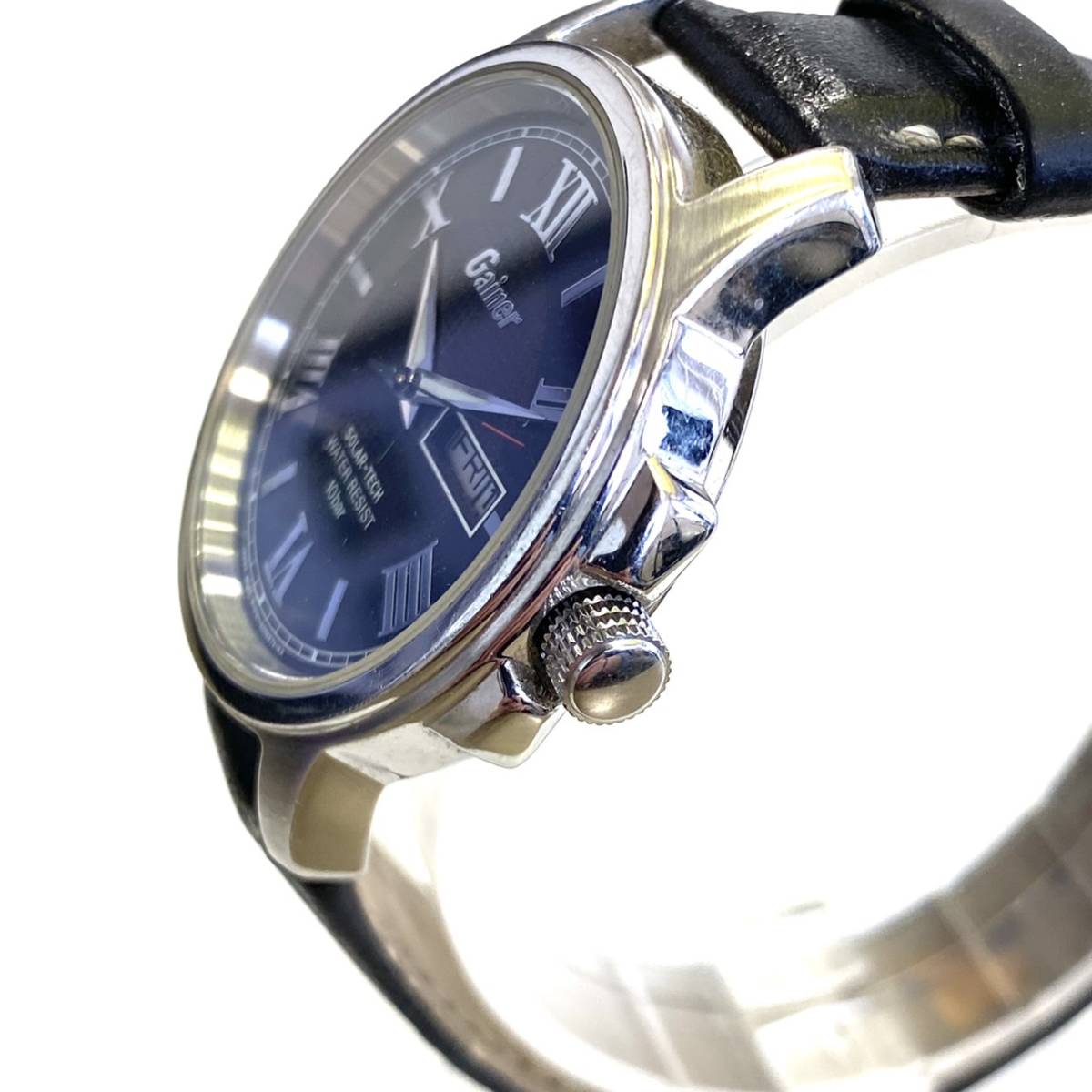 CITIZEN シチズン Gainer ゲイナー E101-S018188 ソーラー 腕時計 デイデイト シルバー ブラック 黒文字盤 現状品(シチズン)｜売買されたオークション情報 ...