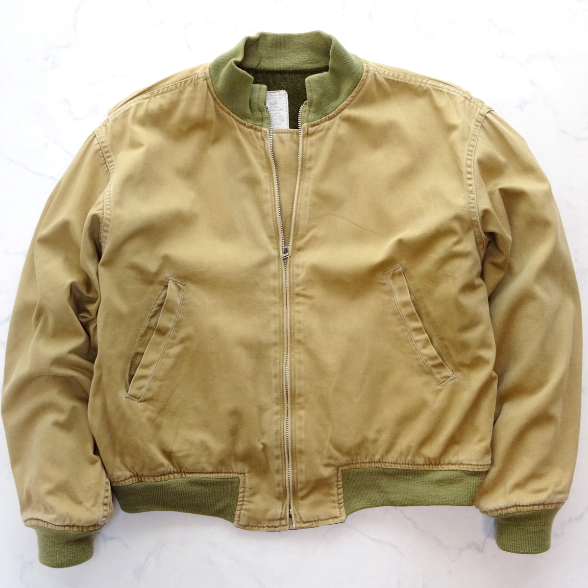 米国製 ALPHA INDUSTRIES DECK JACKET アルファ ブランケットインナー デッキジャケット カーキ 40R made ...