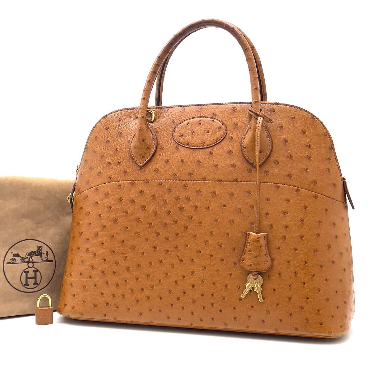 b252 超 エルメス HERMES オーストリッチ ボリード 35 ハンドバッグ Y刻印 ボリード37 ヴィンテージ(ボリード)｜売買されたオークション情報、yahooの商品情報をアーカイブ ...