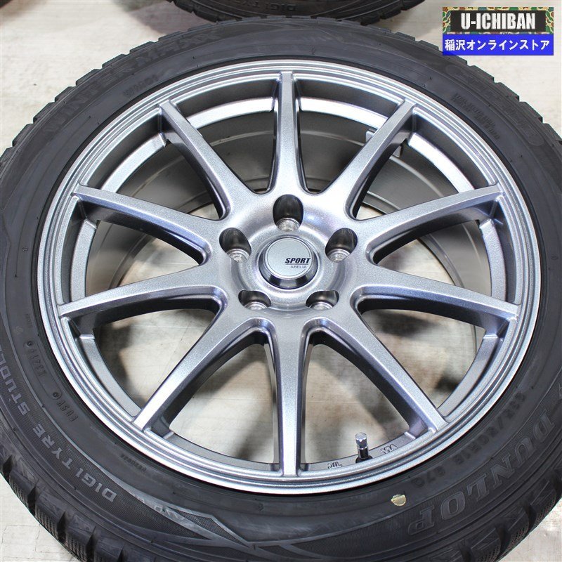 235/50R18 アルファード ヴェルファイア 等 ABELIA 8-18+38 5H114.3 ダンロップ WM01 18インチ スタッドレス 4本セット 009(スタッドレスタイヤ ...