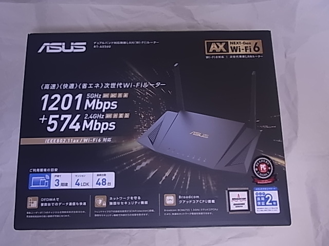 ASUS RT-AX56U 無線 ルーター WiFi6 1201+574Mbps デュアルバンド 品(無線LAN)｜売買されたオークション情報 ...